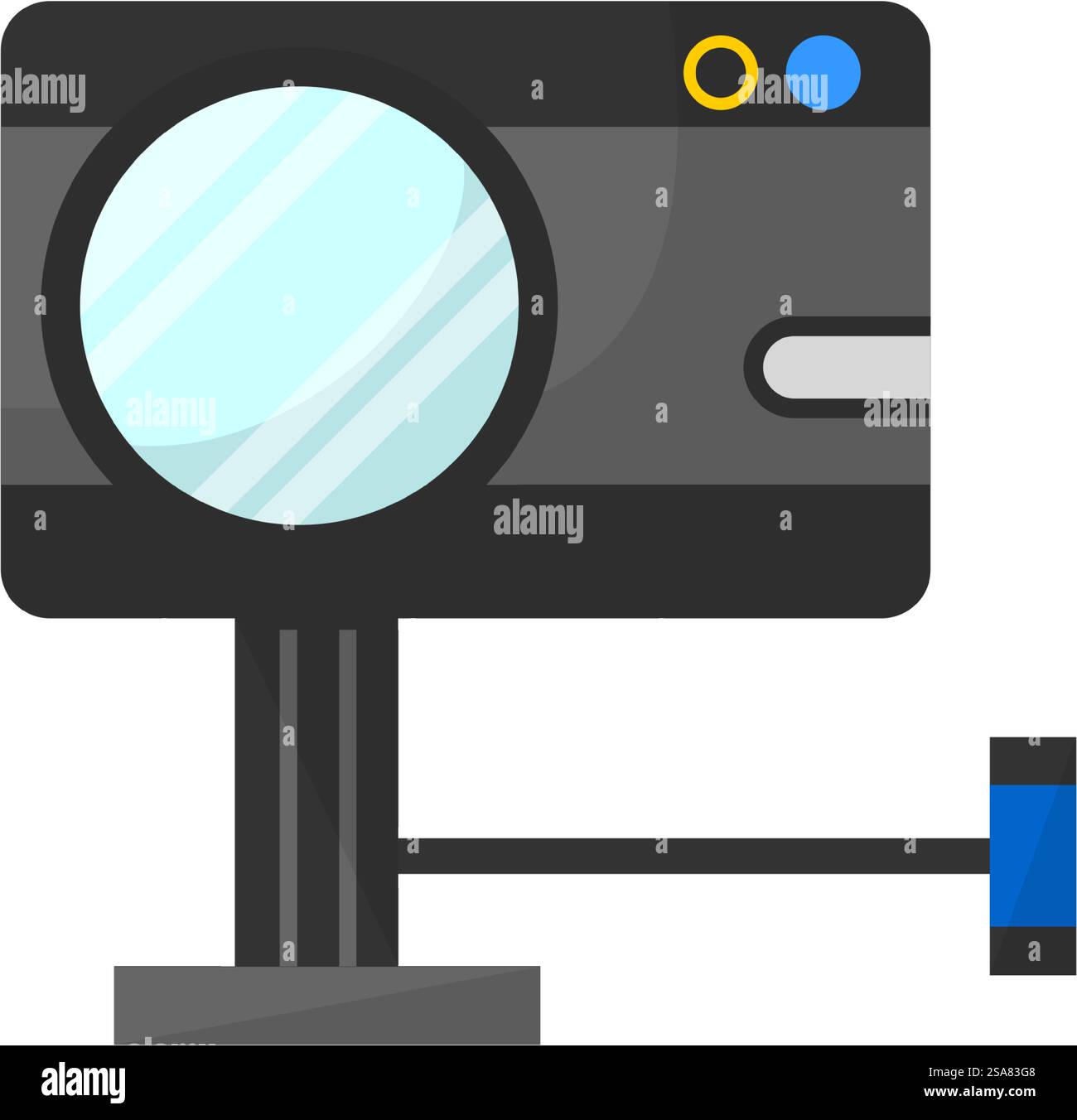 Portable camera for filming videos, isolated smart device with focus ...