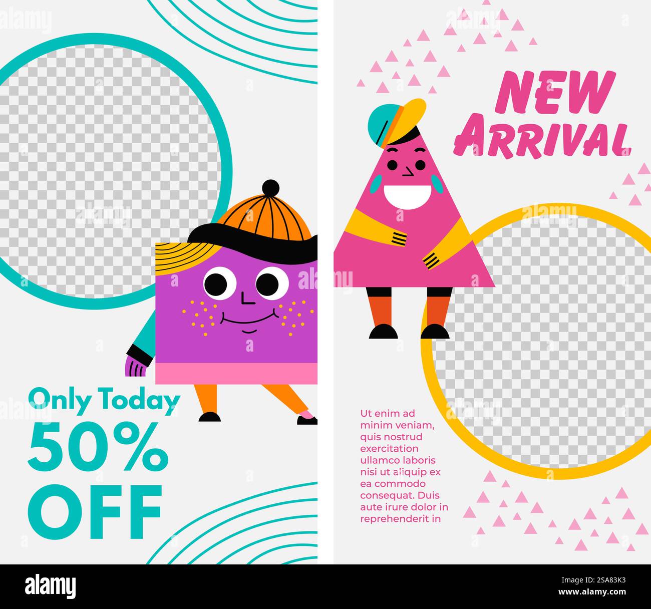 Discounts and sales from shops and stores. Promotional banner with ...