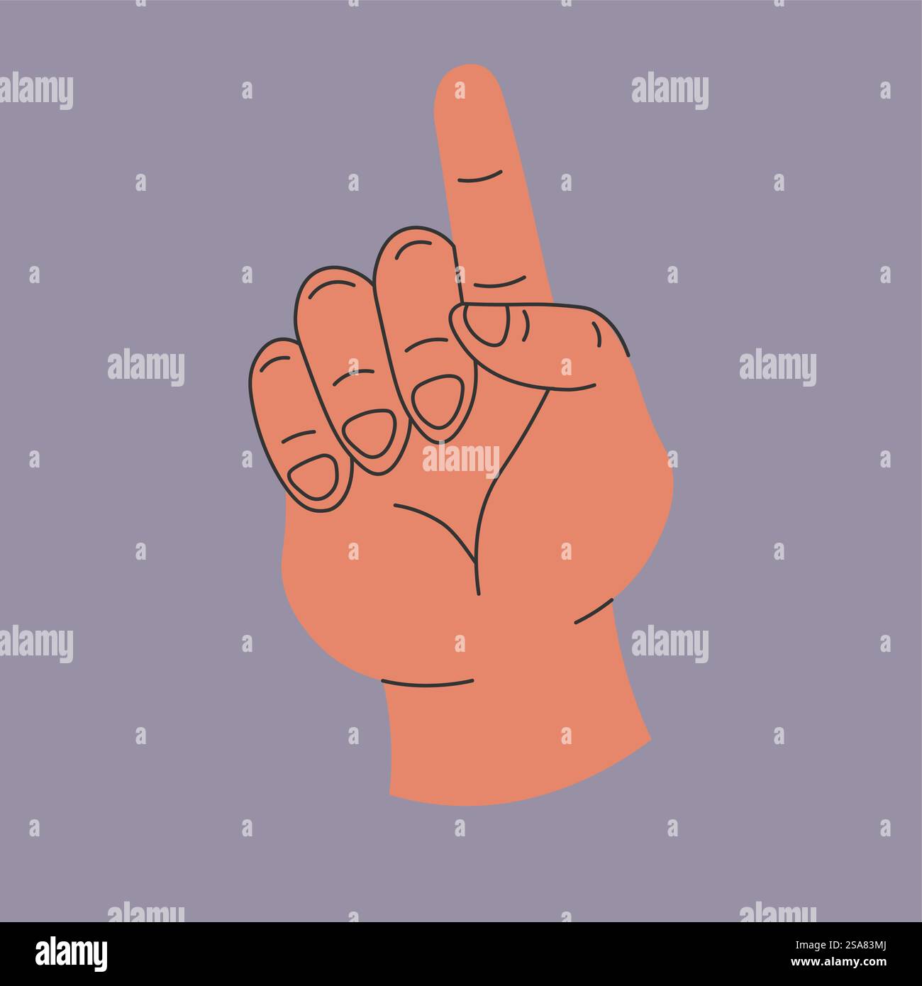 Pointing up an index finger, isolated hand of man or woman. Palm with ...