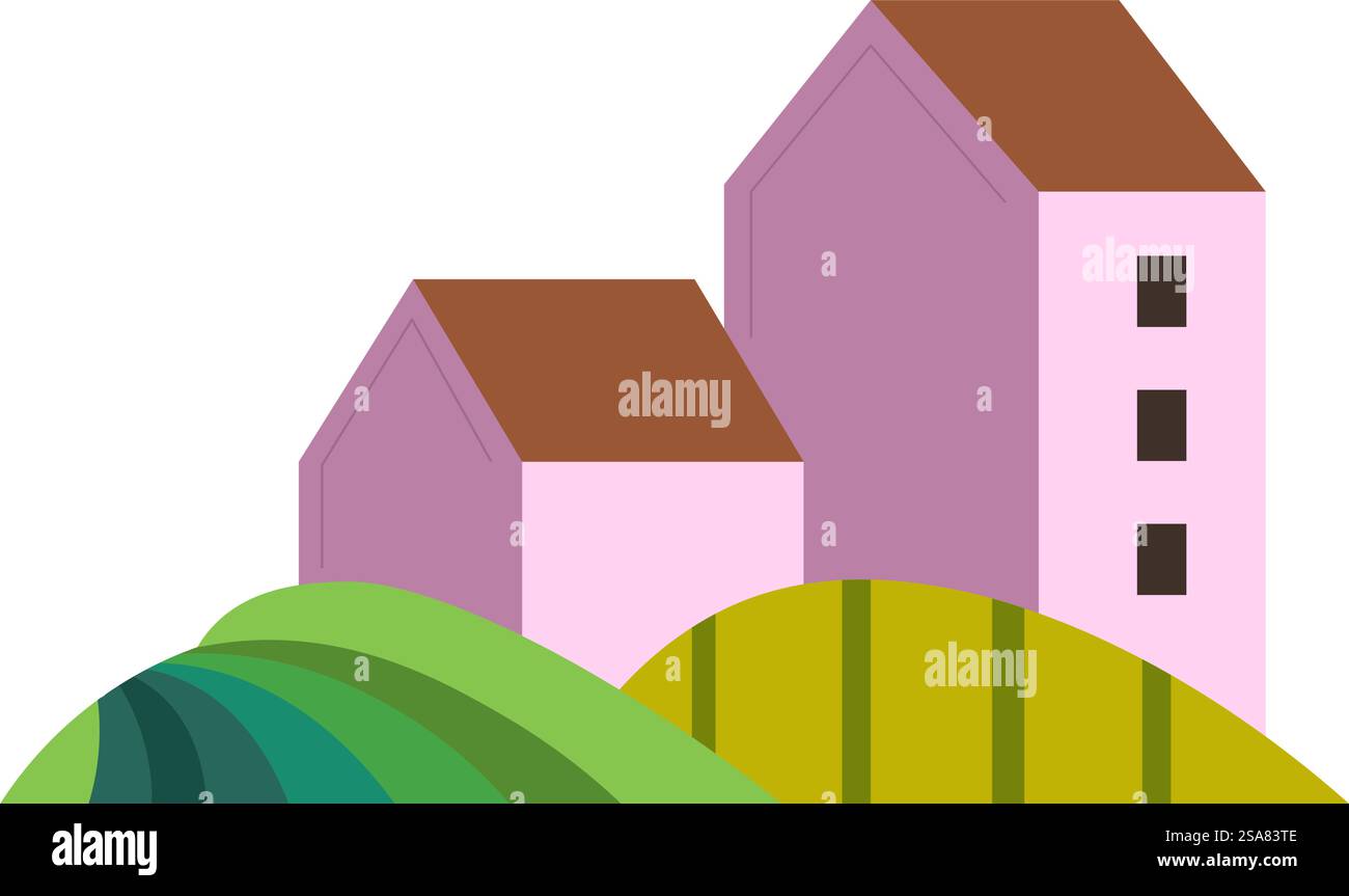 Community in rural area Stock Vector Images - Alamy