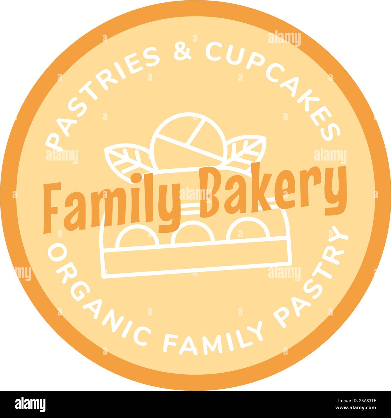 Organic family bakery pastries and cupcakes logo. Freshly baked tasty ...