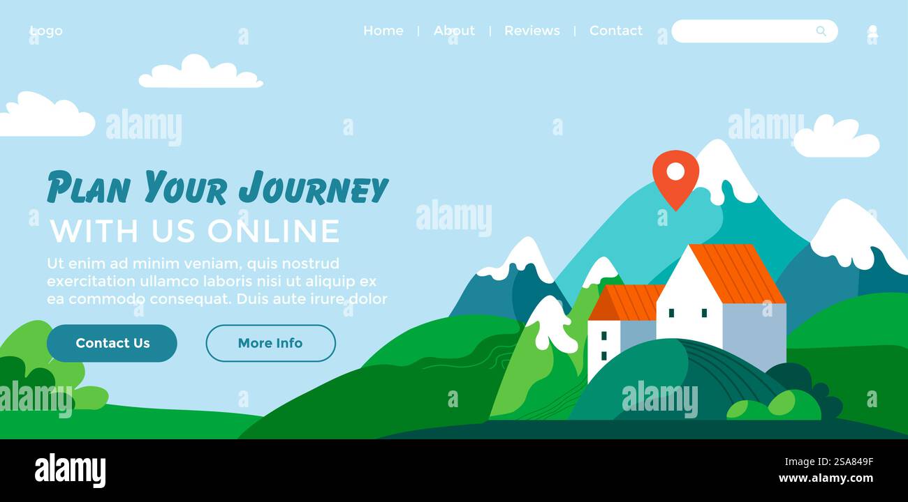 Time to travel, find your trip, vector illustration, website header design.. Best Trip Selection ...