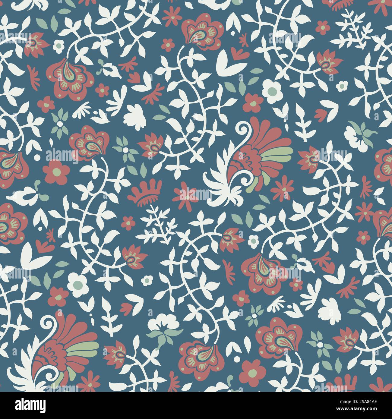 Blooming and flourishing flowers and leaves composition. Blossom and ...