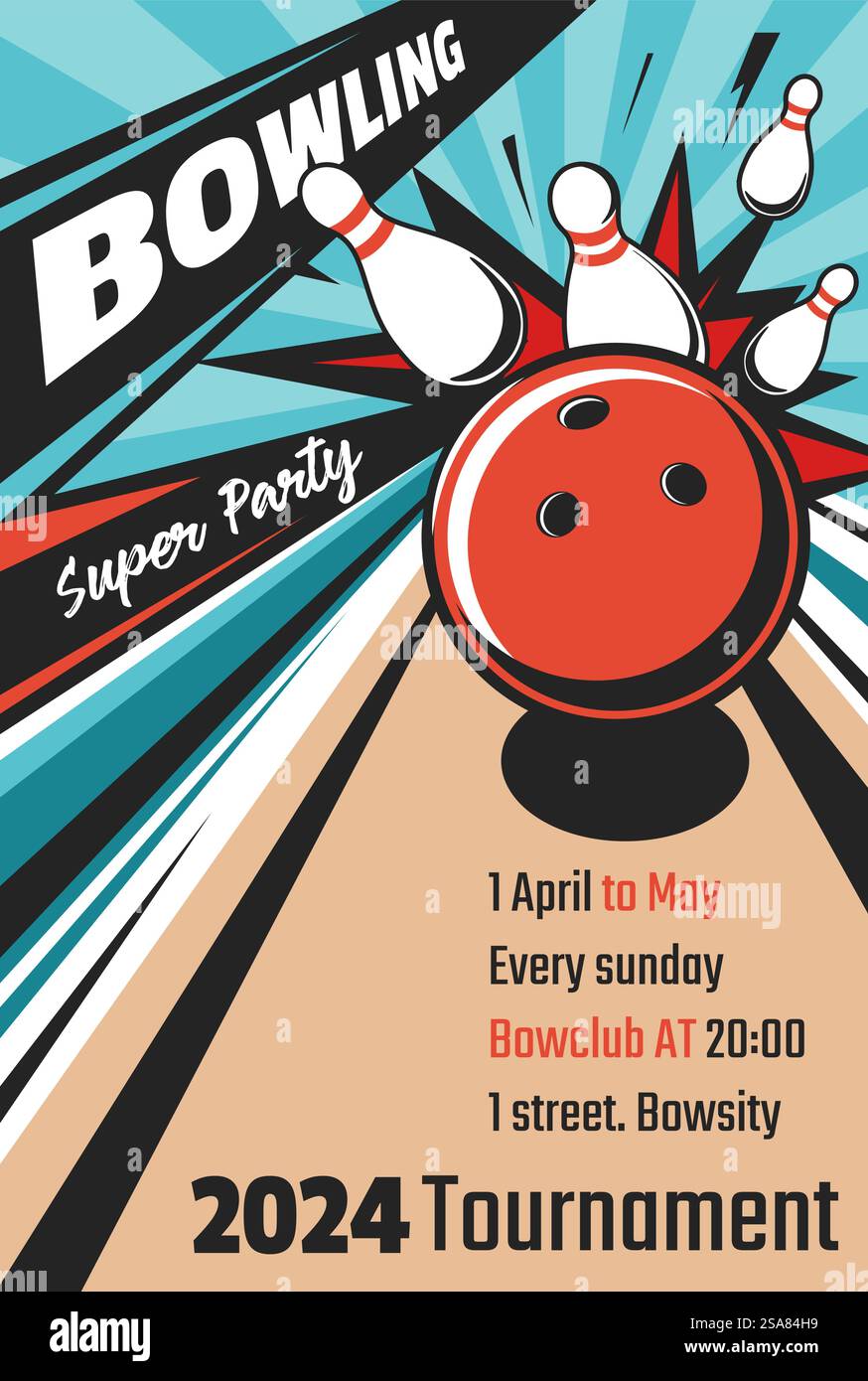 Tournament at bowclub, super party bowling night for players ...