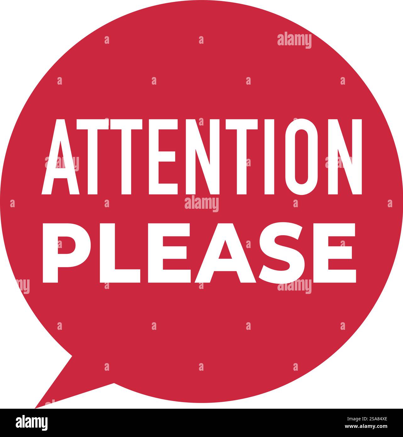 Triangle vector sign with ’Attention Please’ text, red and black on ...