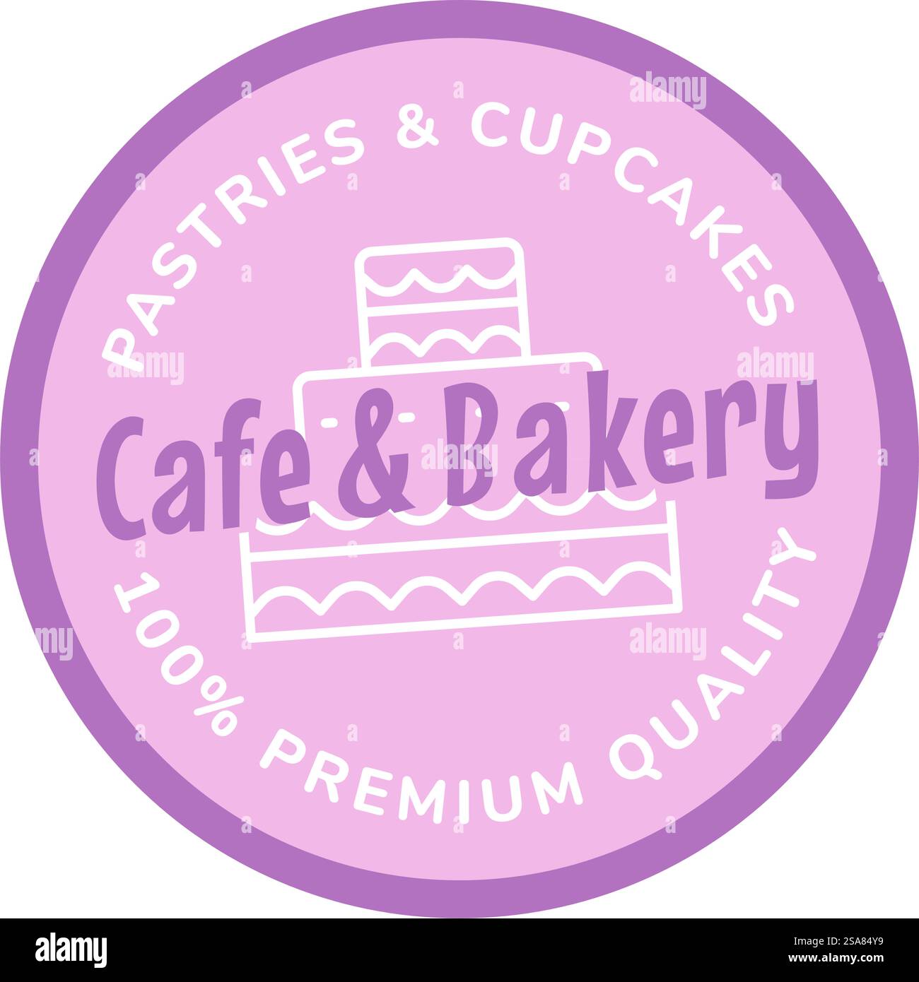 Cafe and bakery, pastries and cupcakes premium quality logotype ...