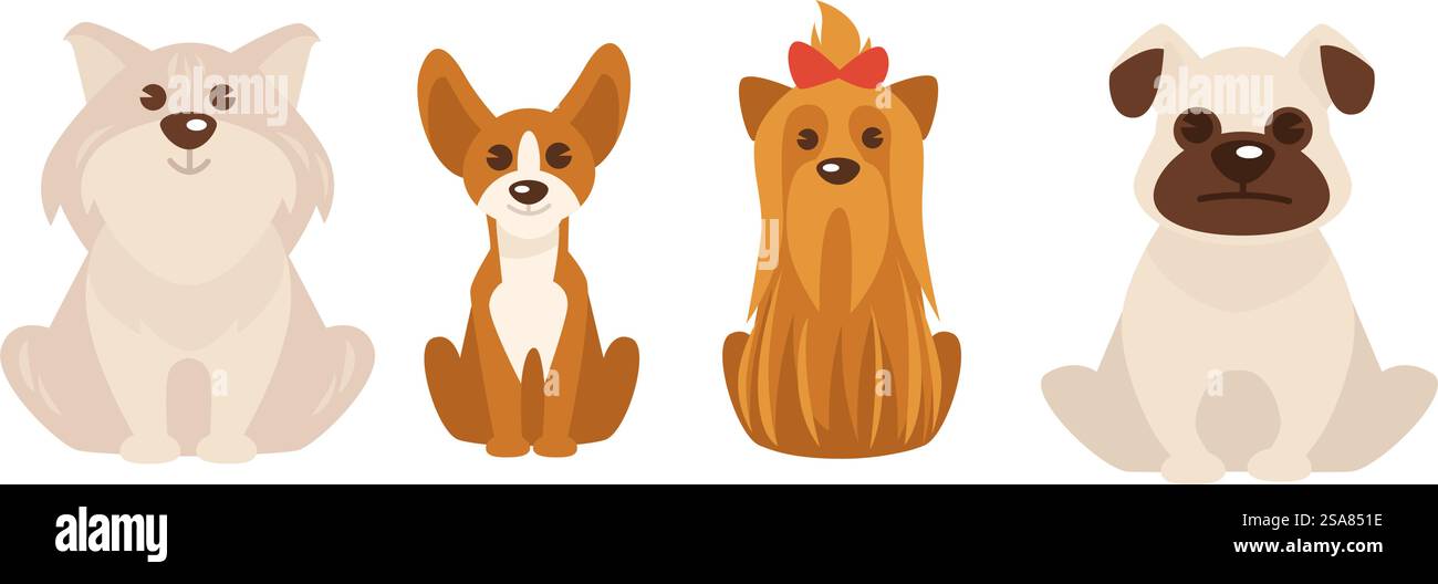 Compilation of cute cartoon dogs in vector form, perfect for childrens ...
