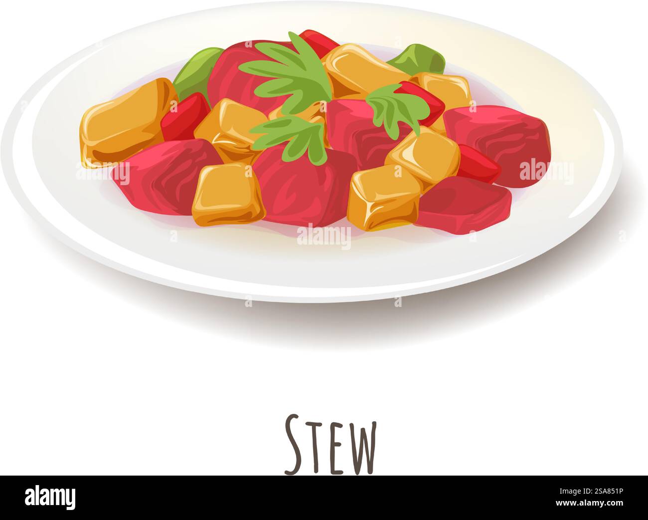 Fresh tasty traditional stew Stock Vector Images - Alamy