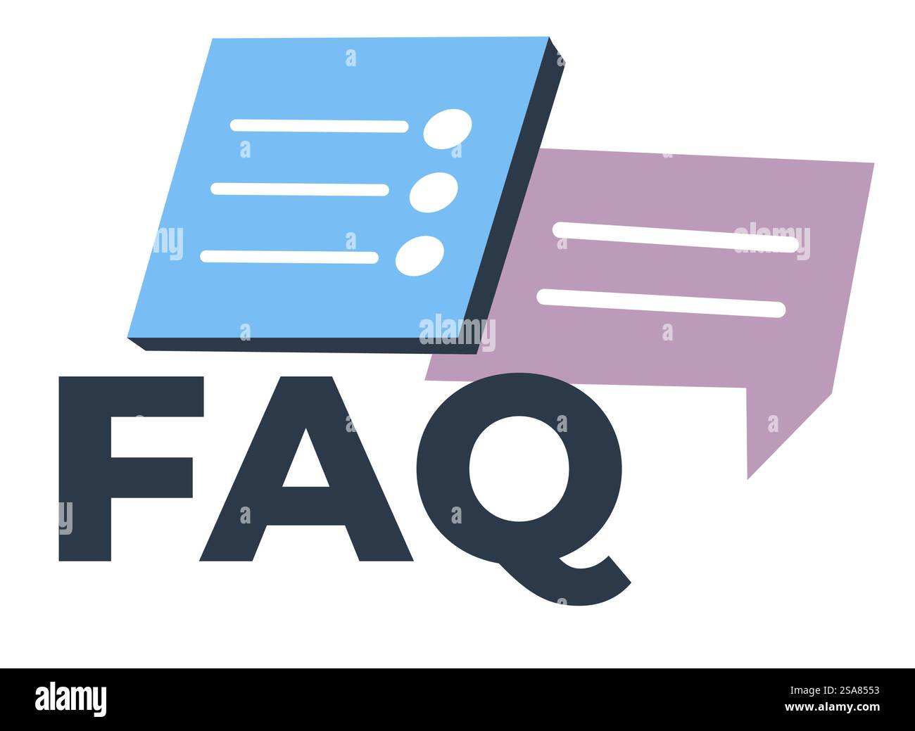 Isolated icon with chatboxes faq with issues hi-res stock photography ...