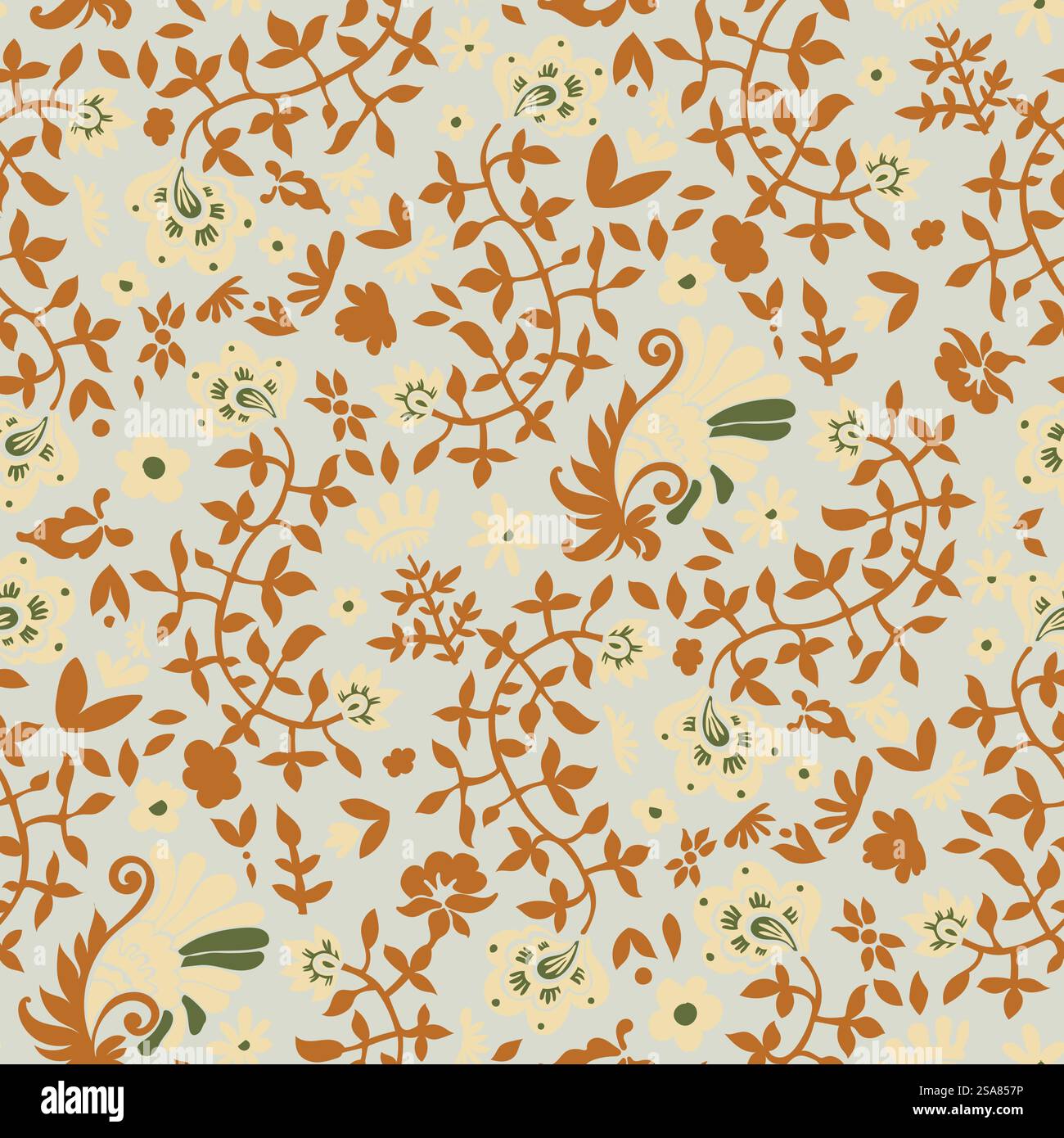 Blooming and flourishing flowers and leaves composition. Blossom and ...