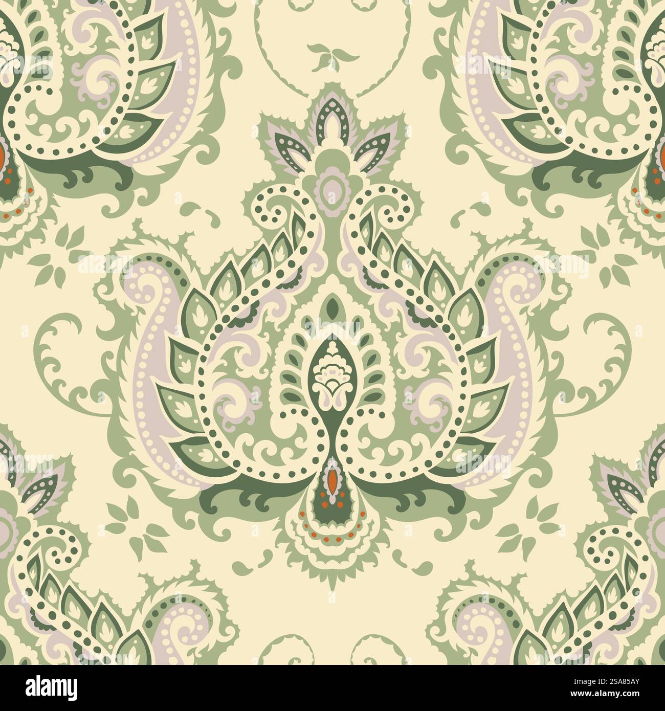 Foliage and flowers in blossom. Paisley design for carpet, tiles and ...