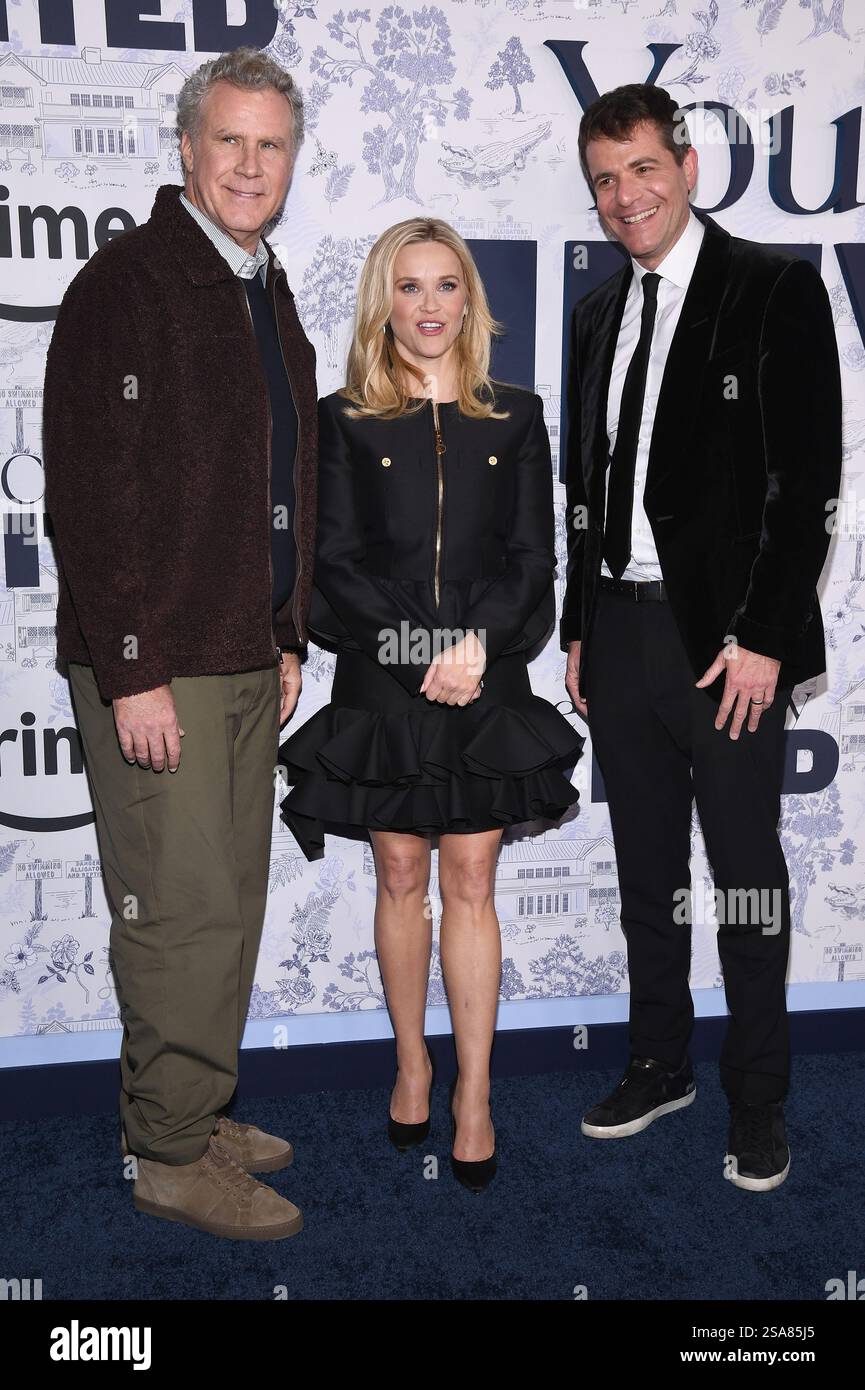 New York, USA. 28th Jan, 2025. (L-R) Will Ferrell, Reese Witherspoon ...