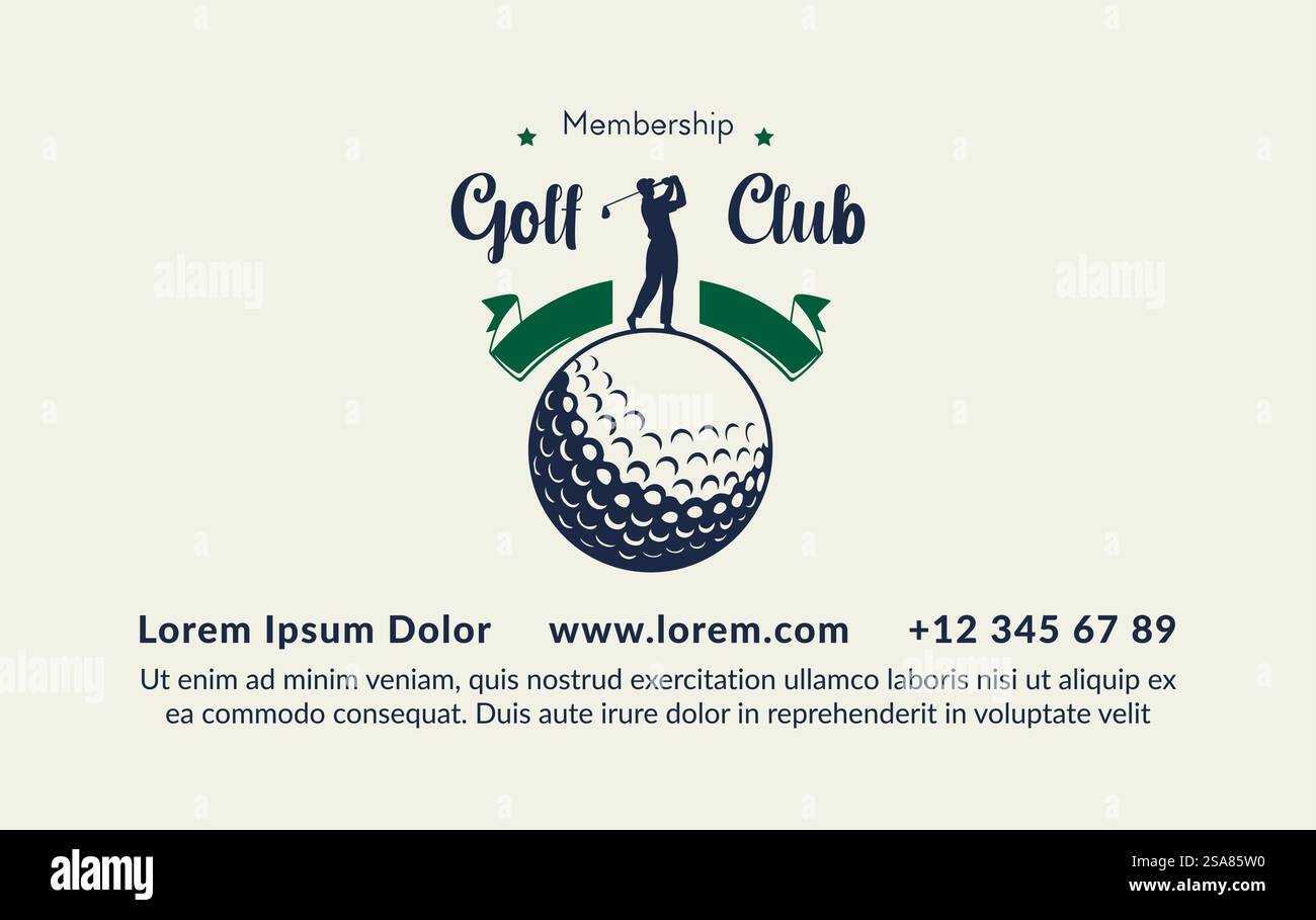 Exclusive membership badge for golf club, sleek vector illustration ...