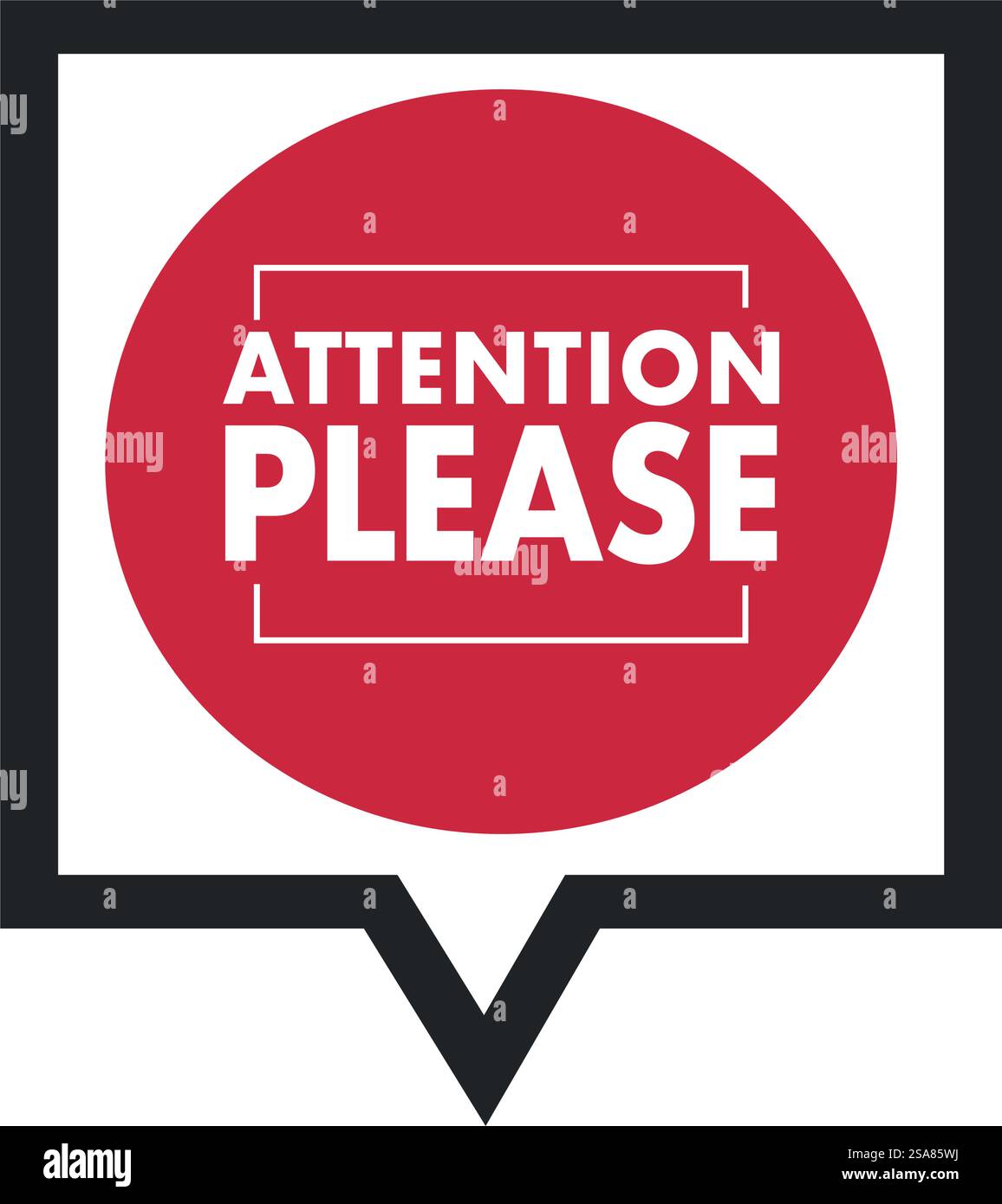 Red Attention Please speech bubble sign vector illustration, isolated ...