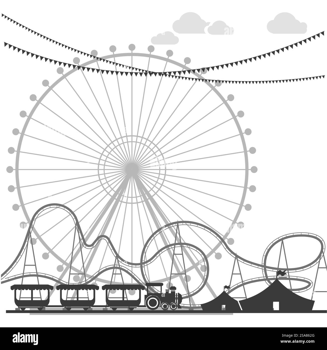 Fair scenery Black and White Stock Photos & Images - Alamy