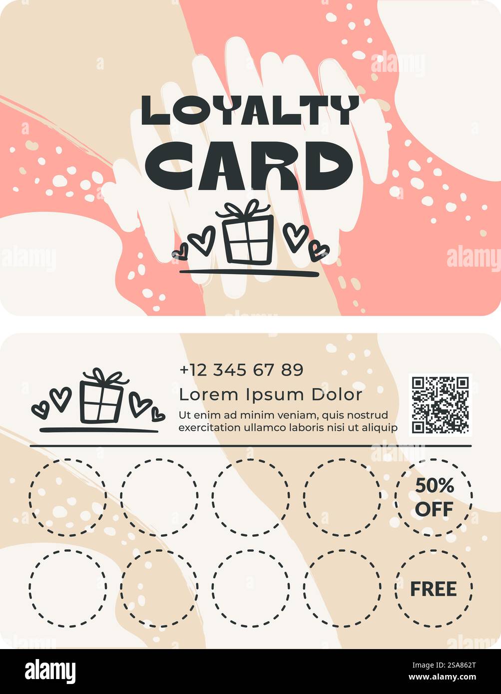 Stylized loyalty club card featuring abstract water elements and ...