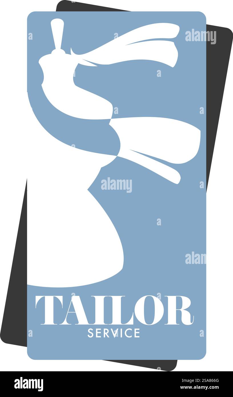 Vintage tailor logo with scissors and mannequin, vector illustration ...