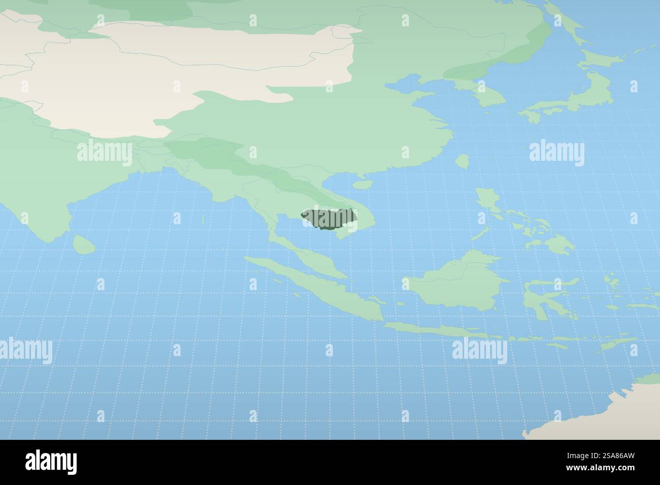 Cambodia highlighted on a detailed map, geographic location of Cambodia. Vector Map Stock Vector ...