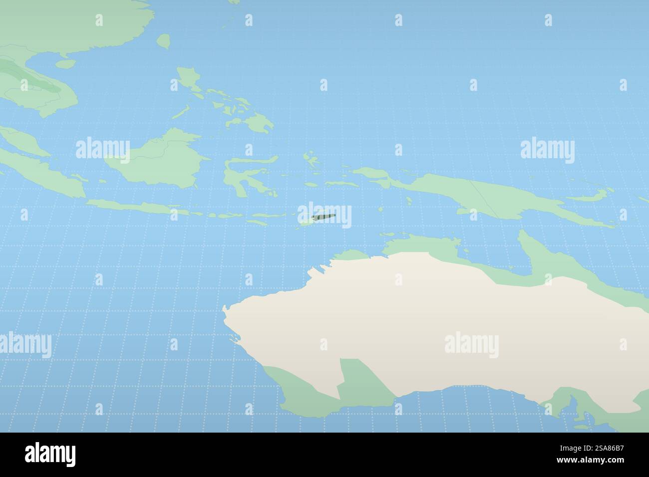 East Timor highlighted on a detailed map, geographic location of East ...