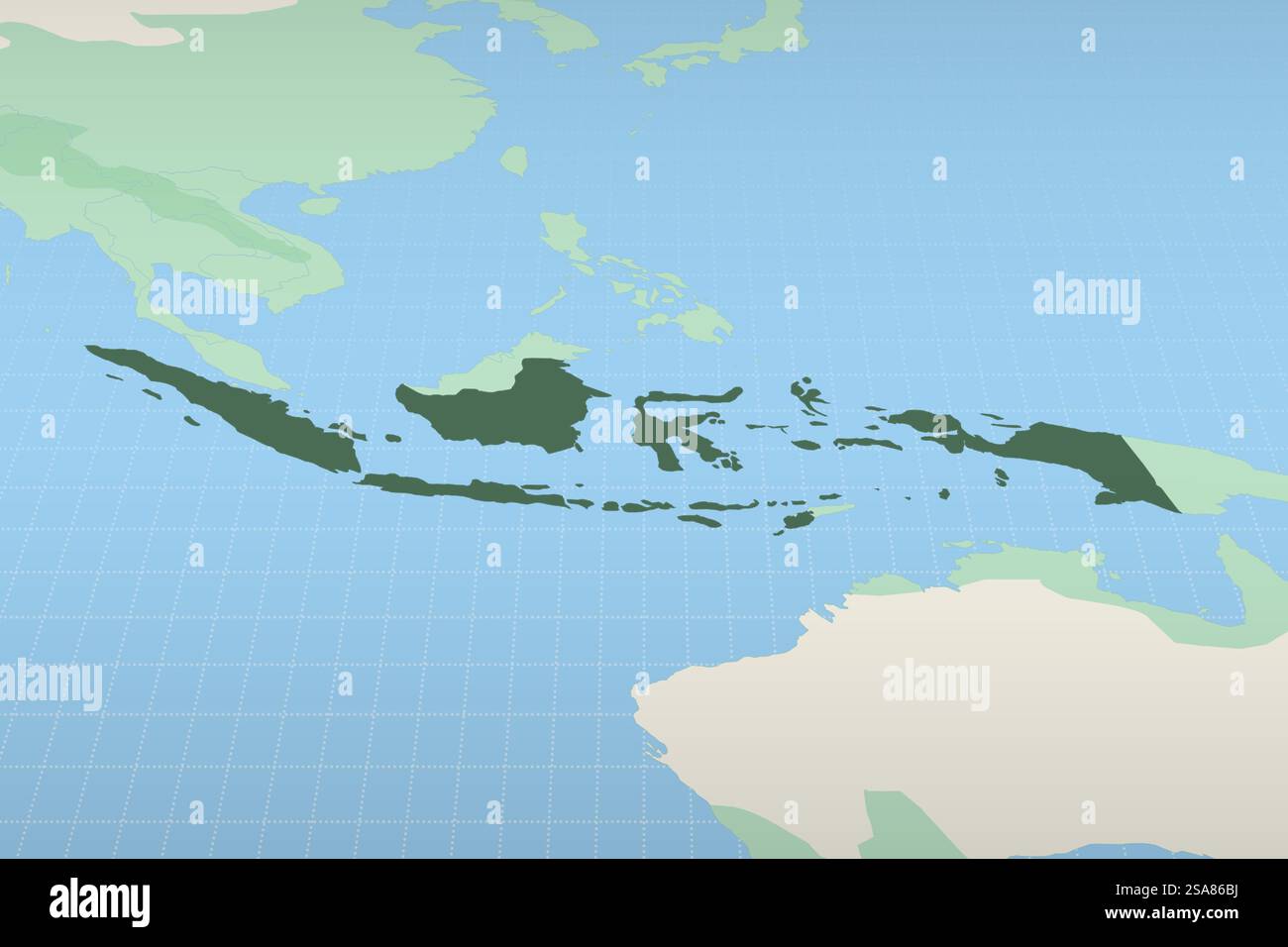 Indonesia highlighted on a detailed map, geographic location of ...
