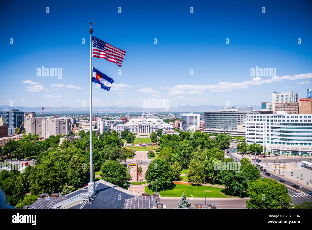 Denver, CO USA - June 27, 2018: View of the city from the Dome ...