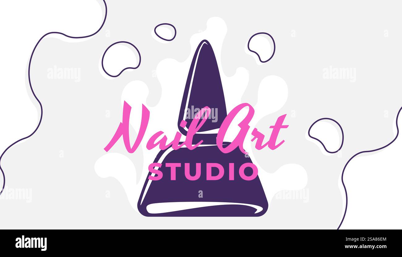 Vector illustration of a nail polish splash, isolated on white, for ...