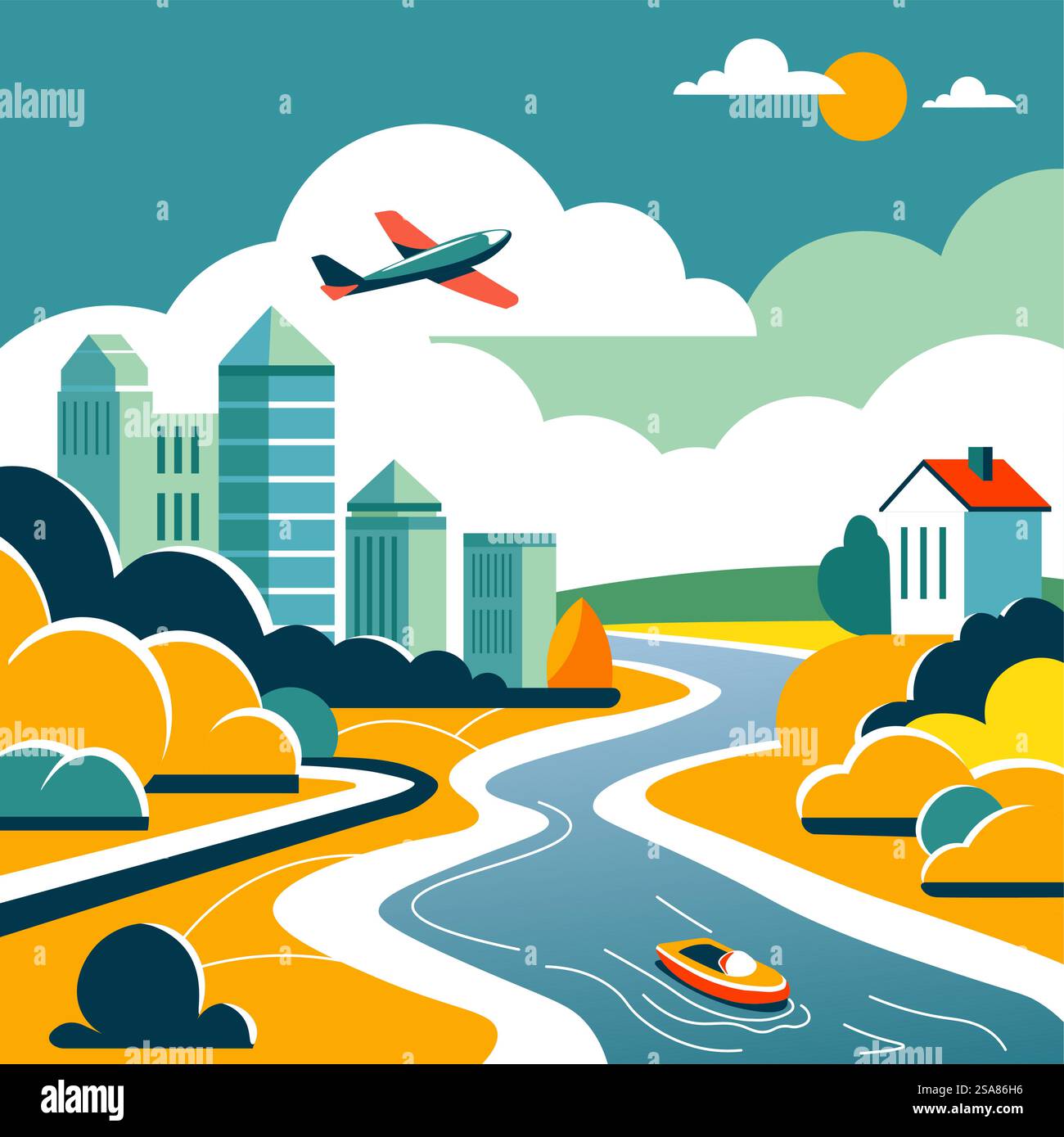 River commute Stock Vector Images - Alamy