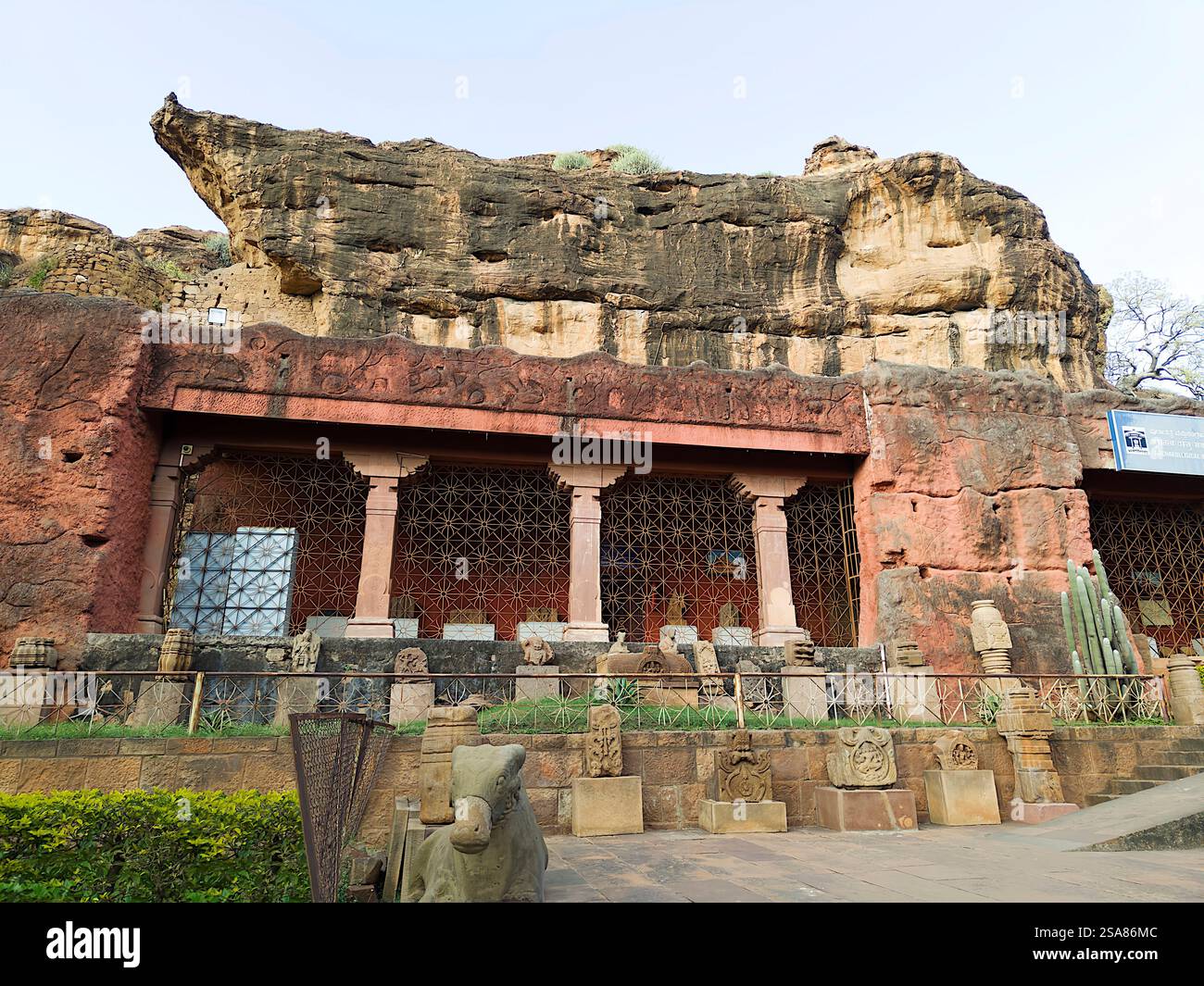External view of the Archaeological Museum, Badami, Karnataka, India ...