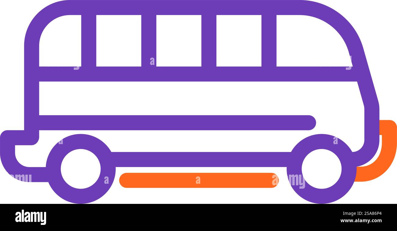 Artistic vector illustration of a city bus, vibrant colors, isolated on ...