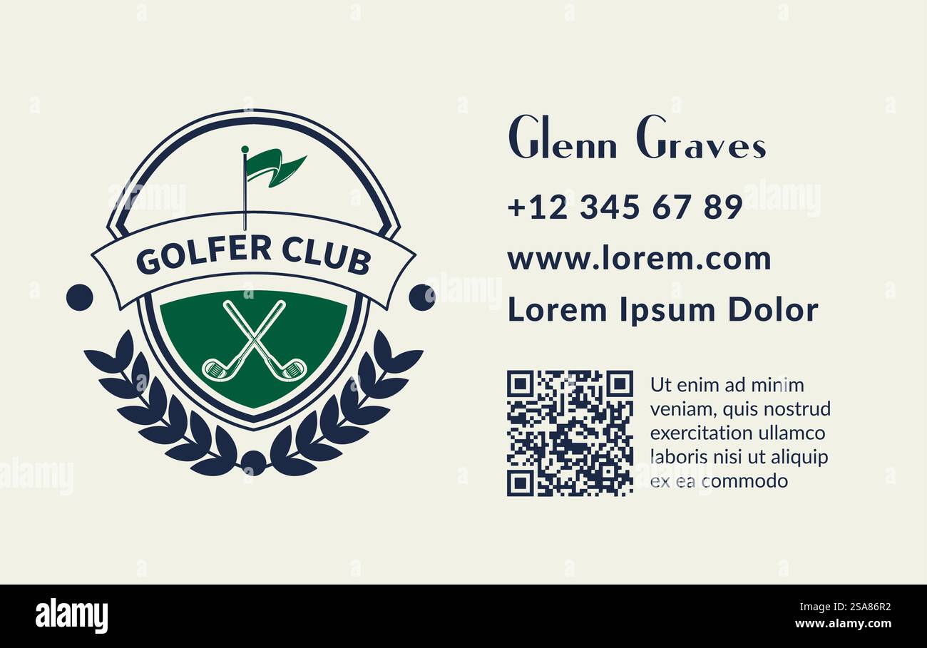 Classic golfer club badge with crossed golf clubs, emblem design ...