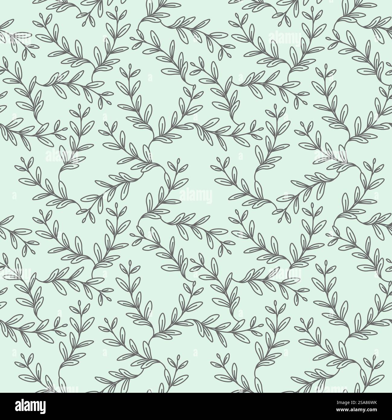 Seamless leafy branches pattern in vector, perfect for background and ...