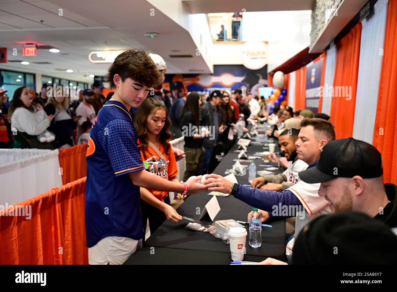 Fans meeting the players and getting autographs during the 2025 Houston ...