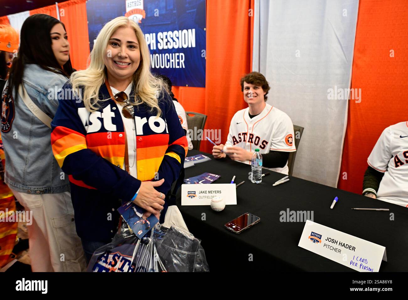 Fans meeting the players and getting autographs during the 2025 Houston ...