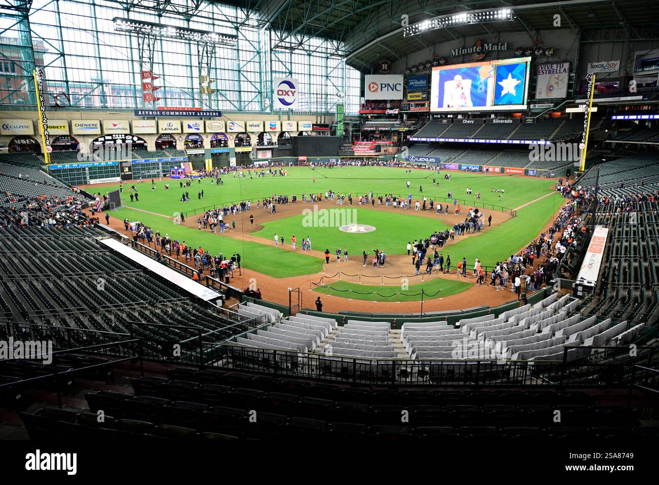 Fans enjoy time on the field during the 2025 Houston Astros FanFest on ...