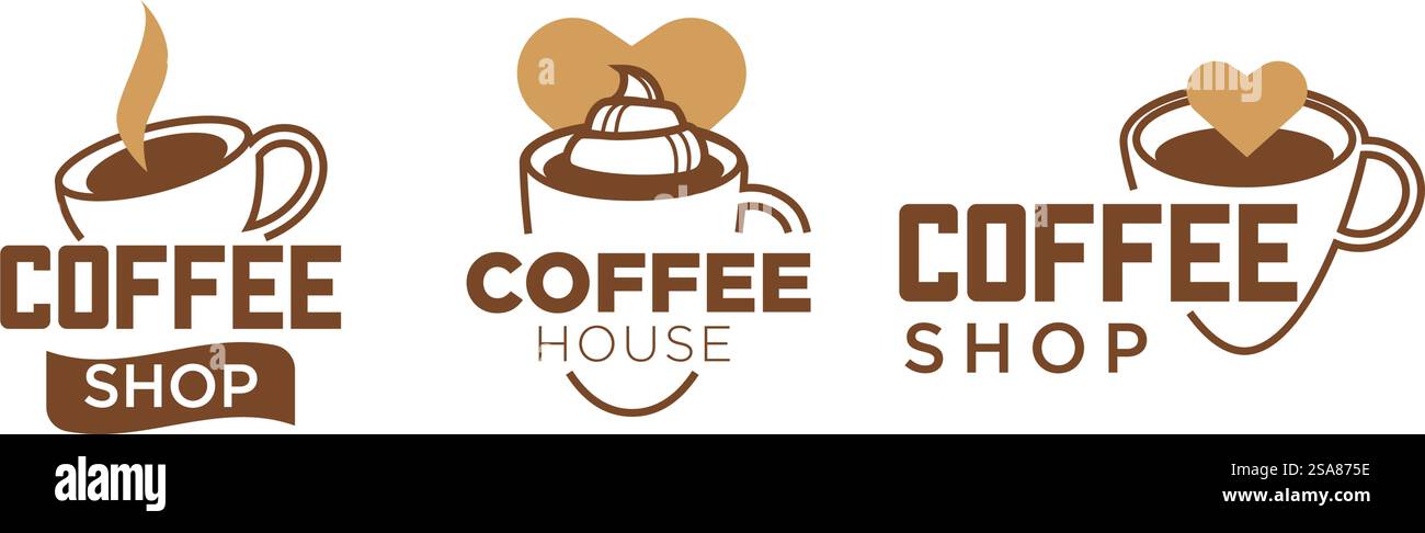 Vector illustrations of minimalist coffee logos, perfect for coffee ...