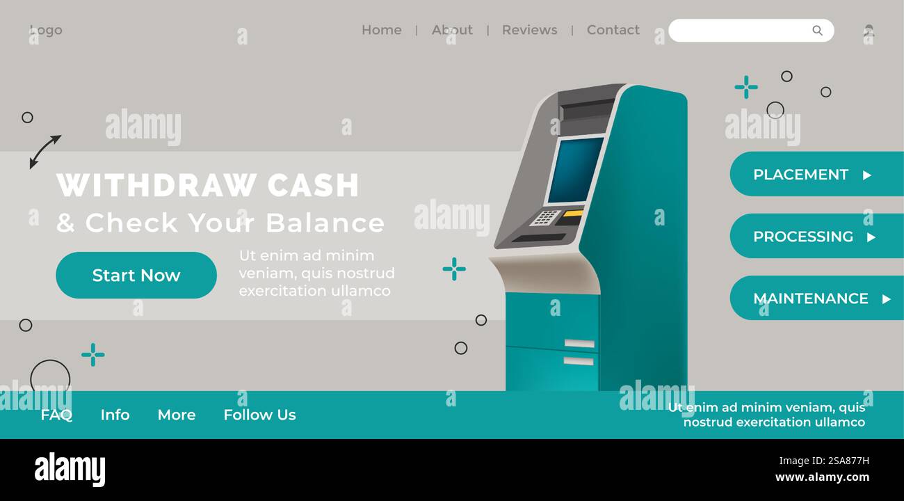 Vector illustration of an ATM machine in a flat style, isolated on a ...