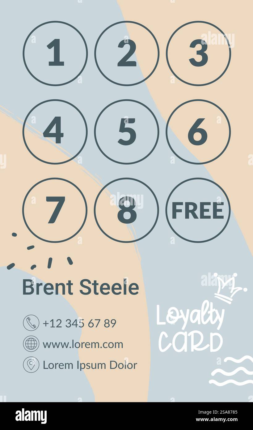 Loyalty card with ocean-inspired accents, vector illustration isolated ...