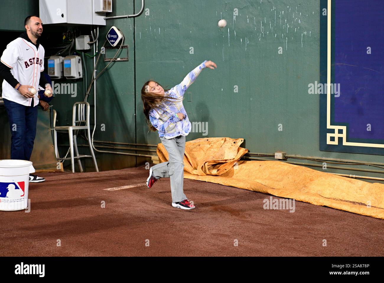 Fans enjoying time on the field during the 2025 Houston Astros FanFest ...