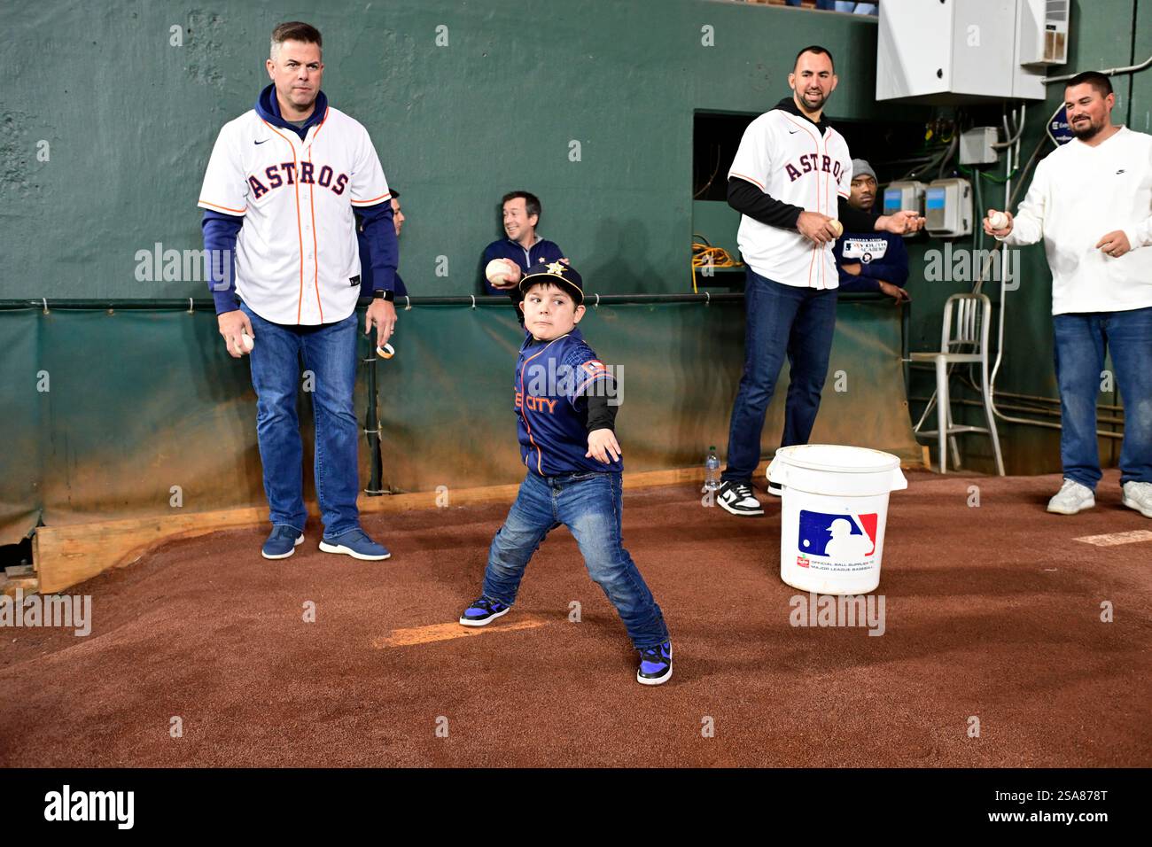 Fans enjoying time on the field during the 2025 Houston Astros FanFest ...