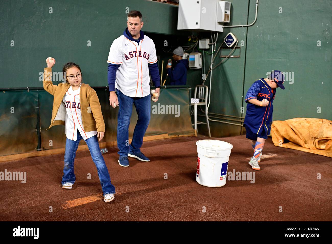 Fans enjoying time on the field during the 2025 Houston Astros FanFest ...
