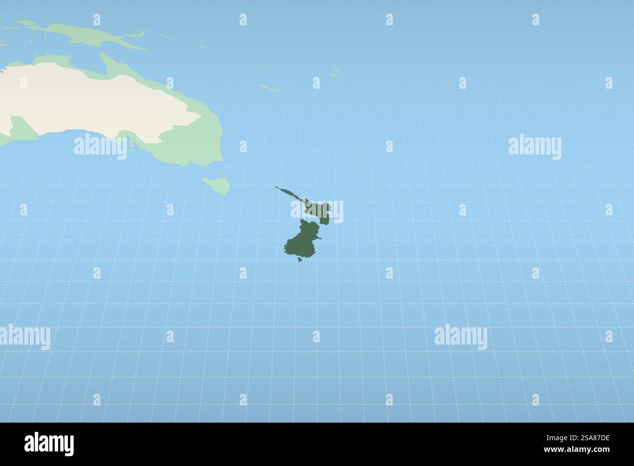 New Zealand highlighted on a detailed map, geographic location of New ...