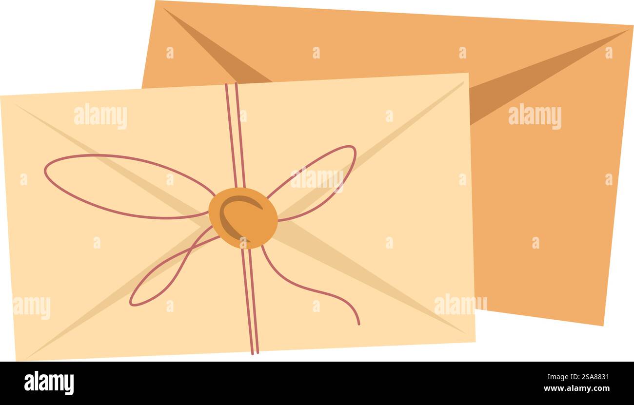 Vector illustration of two envelopes in a flat style, isolated on a ...