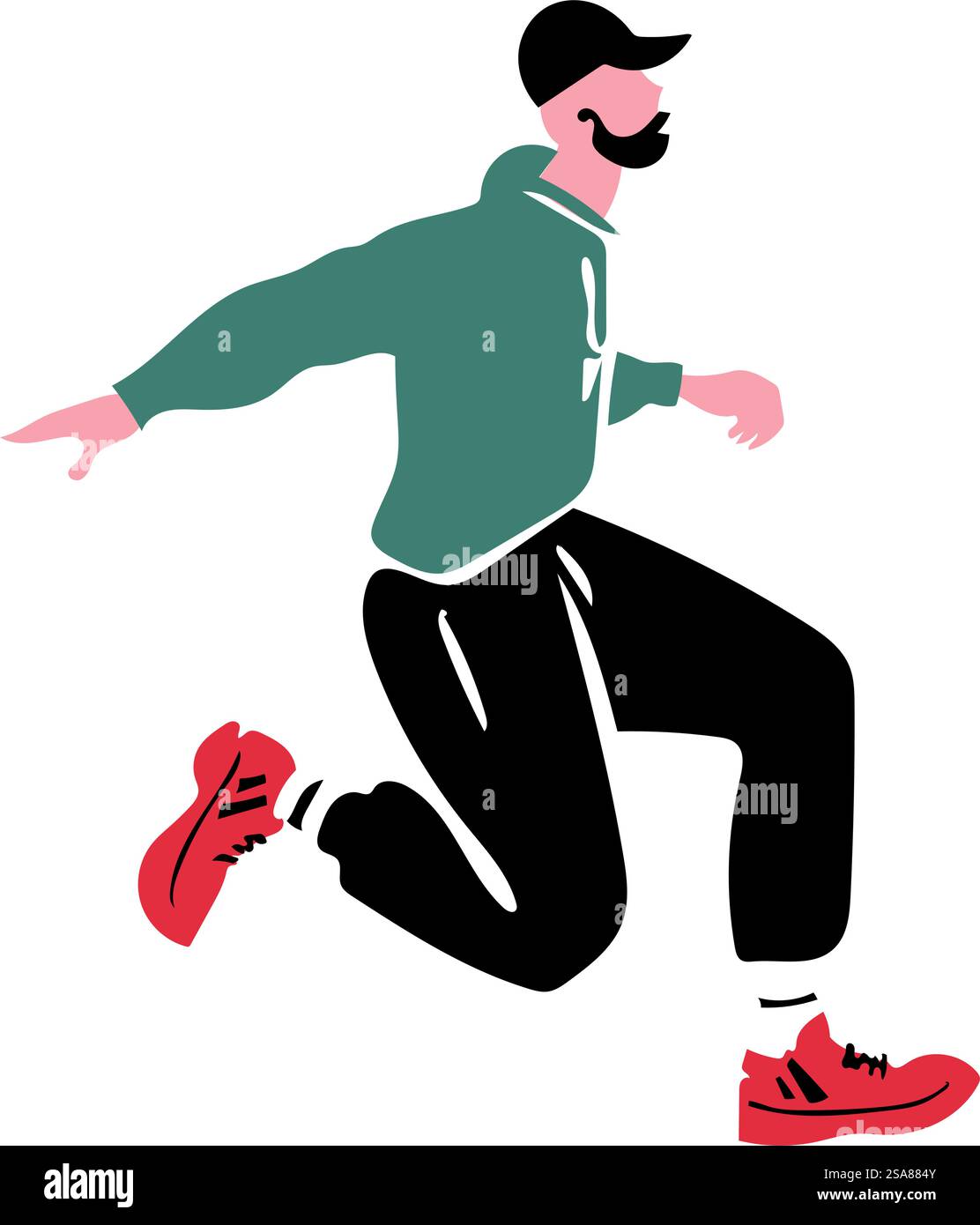 Vibrant vector illustration of a runner in dynamic motion hi-res stock ...