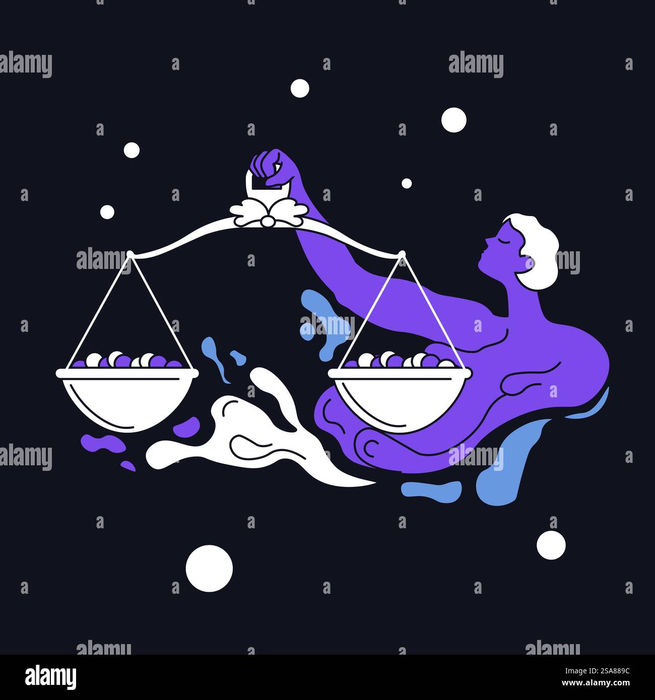 Libra zodiac sign in a modern vector illustration style. Isolated on a ...