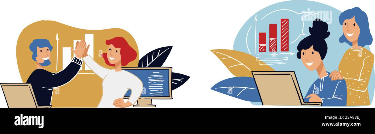 Vector illustration of a man in thought with an infographic of ...