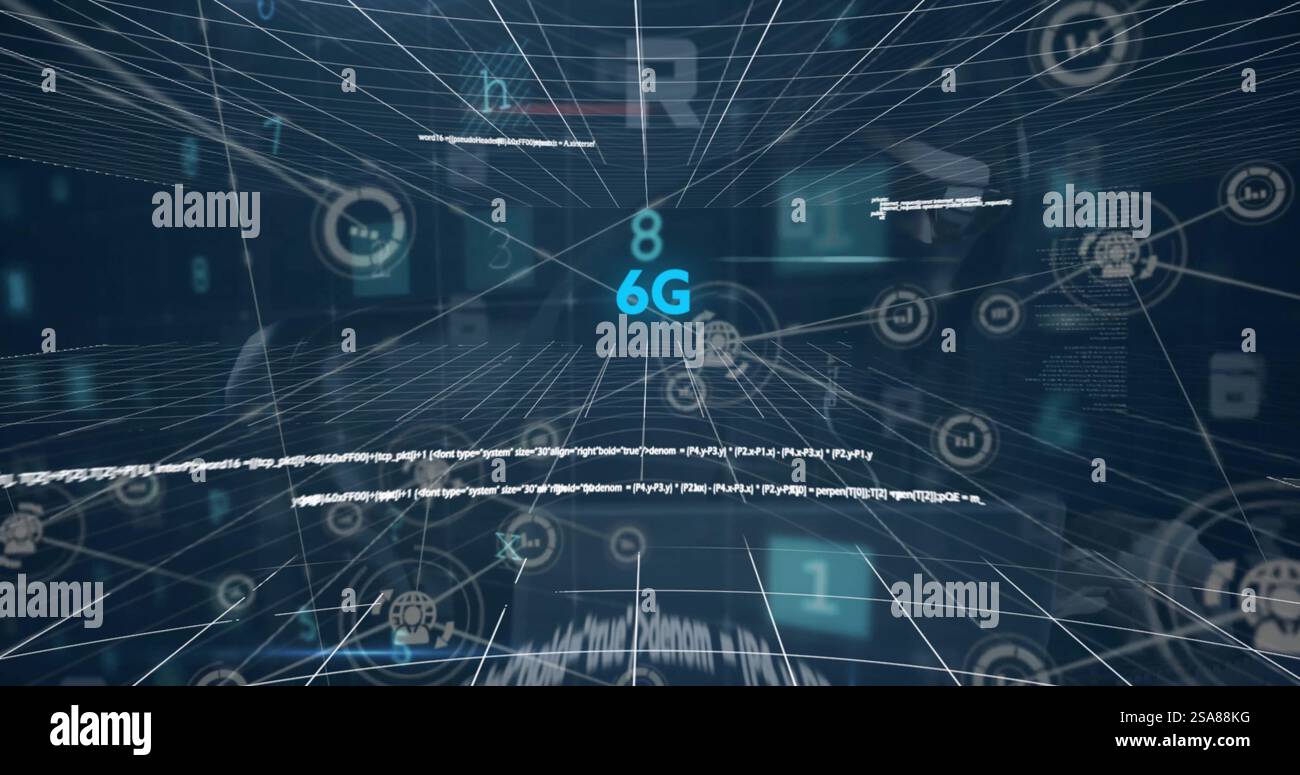 Image of digital data processing over black background Stock Photo - Alamy