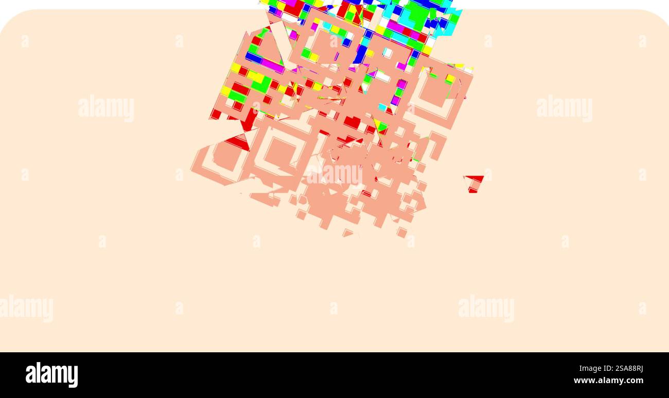 Image of qr code and data processing on yellow background Stock Photo ...