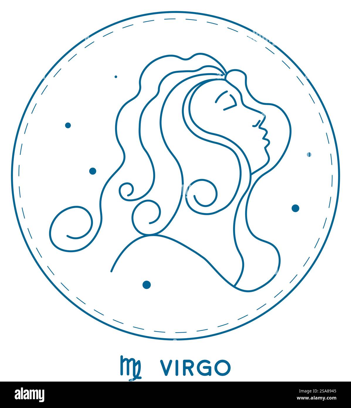 Minimalistic vector illustration of the Virgo zodiac symbol featuring a ...