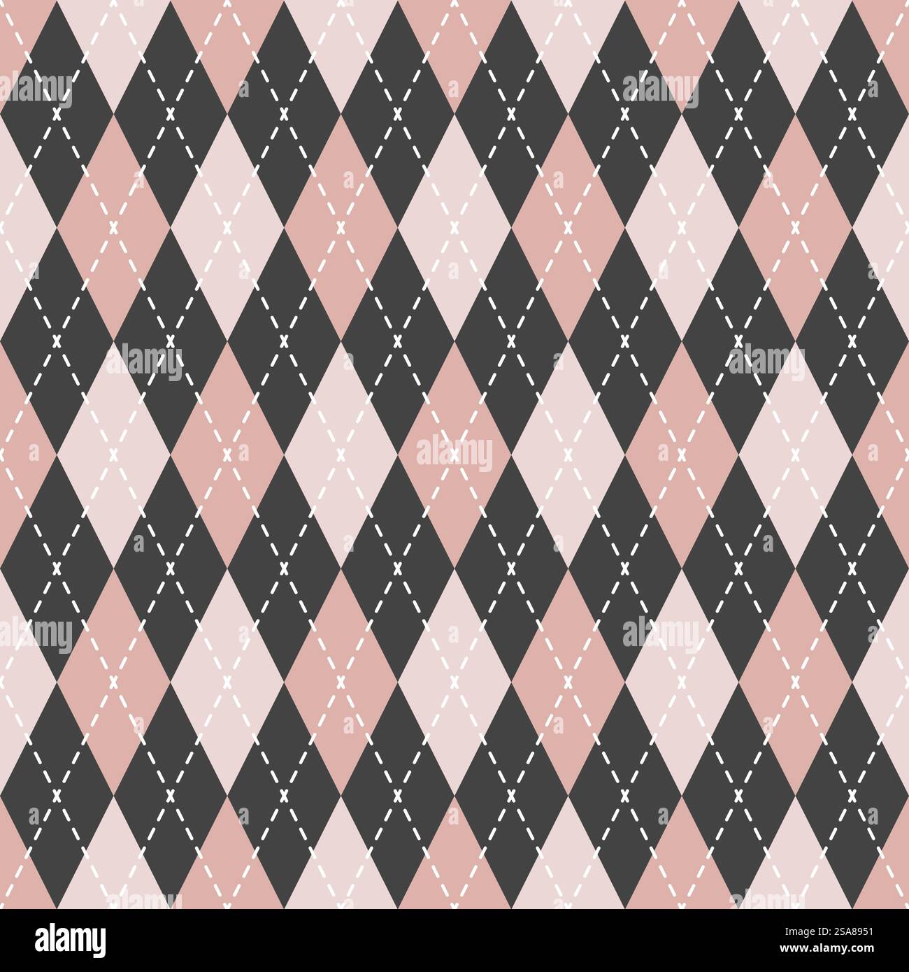 Vector seamless pattern of traditional argyle design in pink and black ...