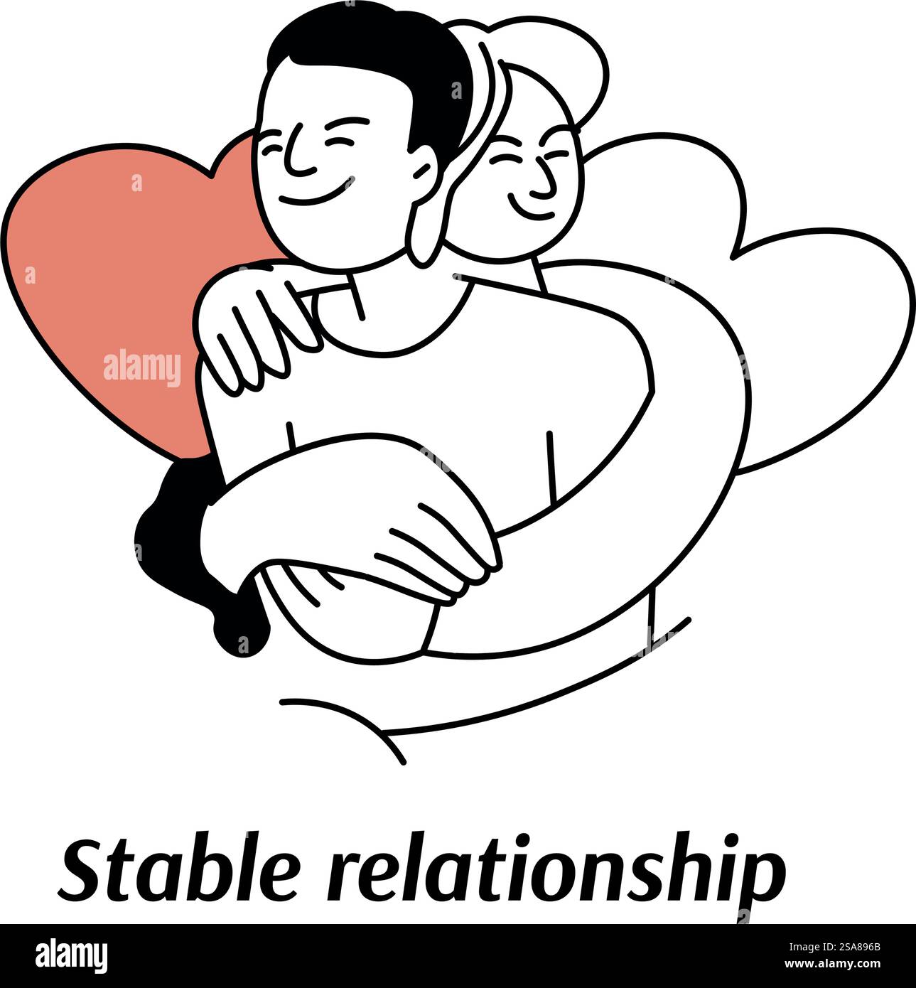 Illustration of stable relationship concept in a modern flat style ...